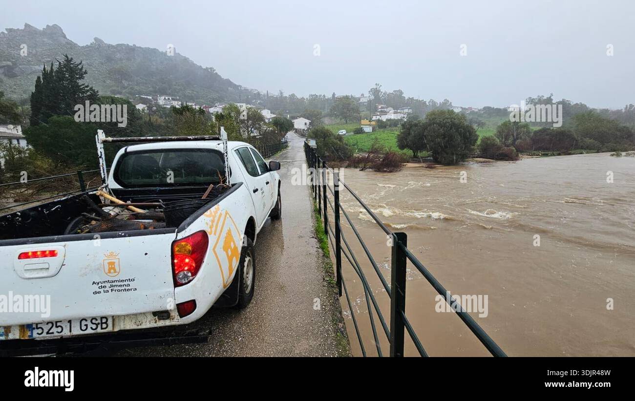 Image of the flooding of the river Hozgarganta as it passes through the ...