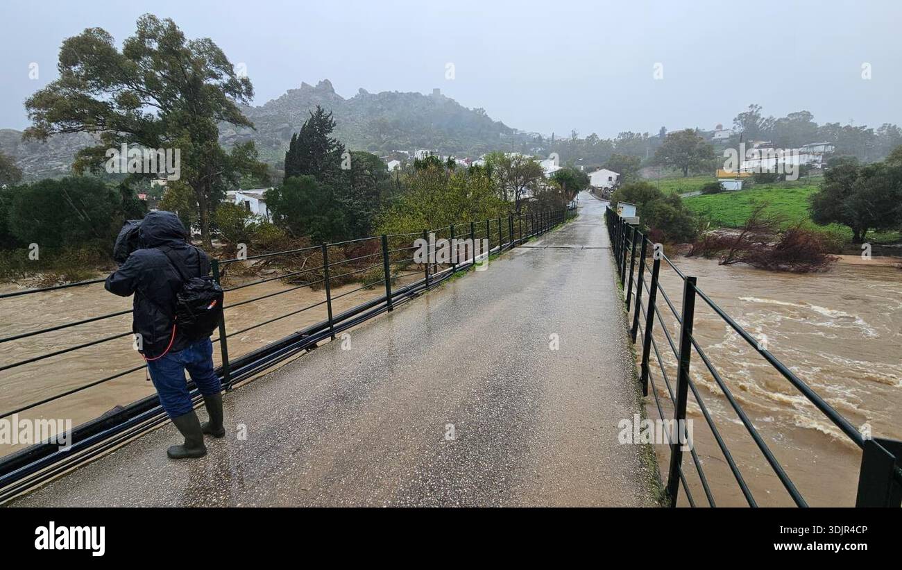 Image of the flooding of the river Hozgarganta as it passes through the ...