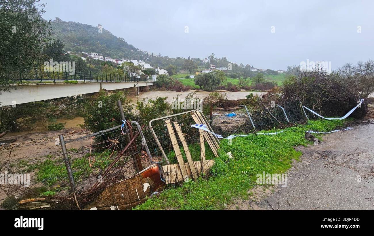 Image of the flooding of the river Hozgarganta as it passes through the ...