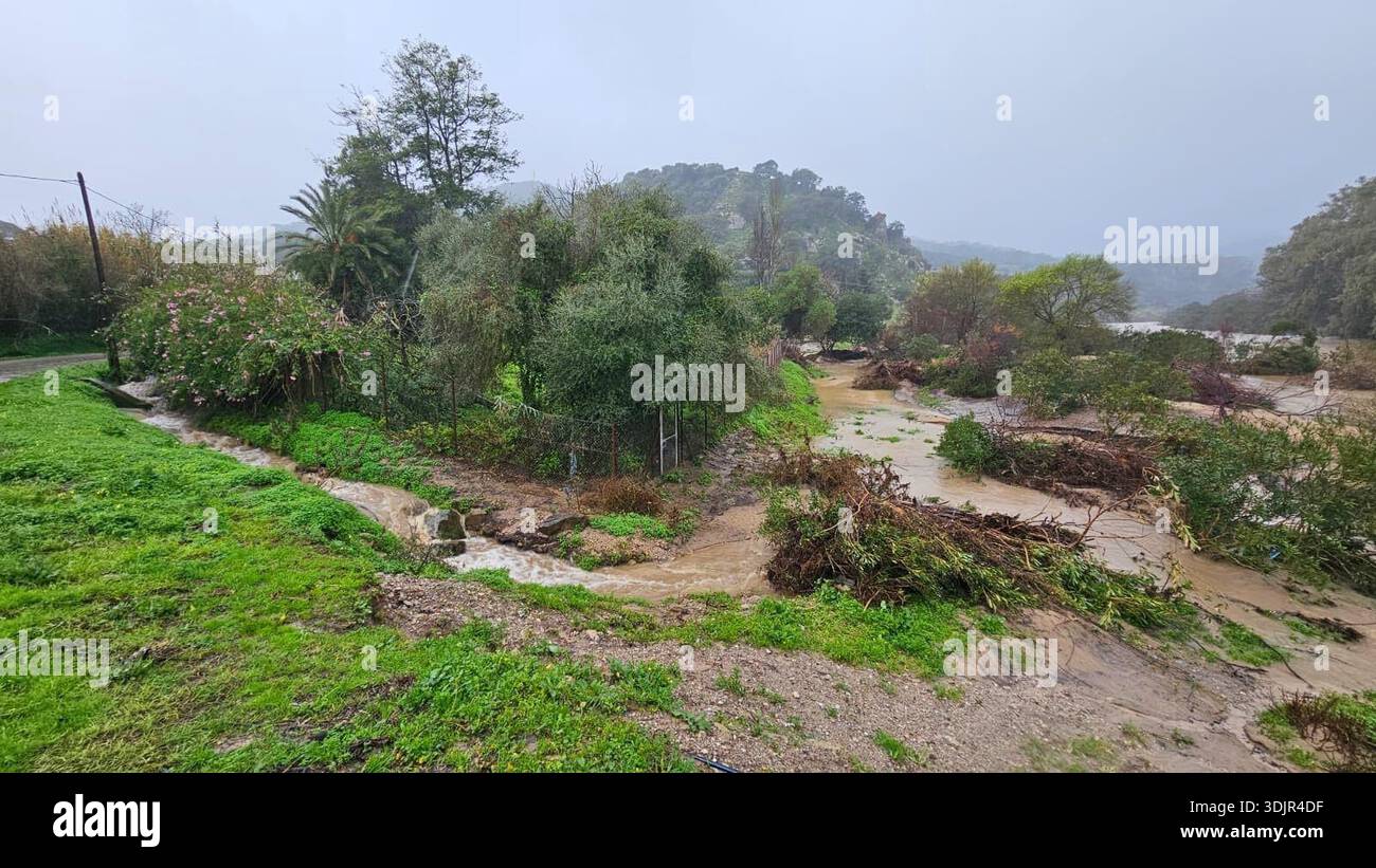 Image of the flooding of the river Hozgarganta as it passes through the ...