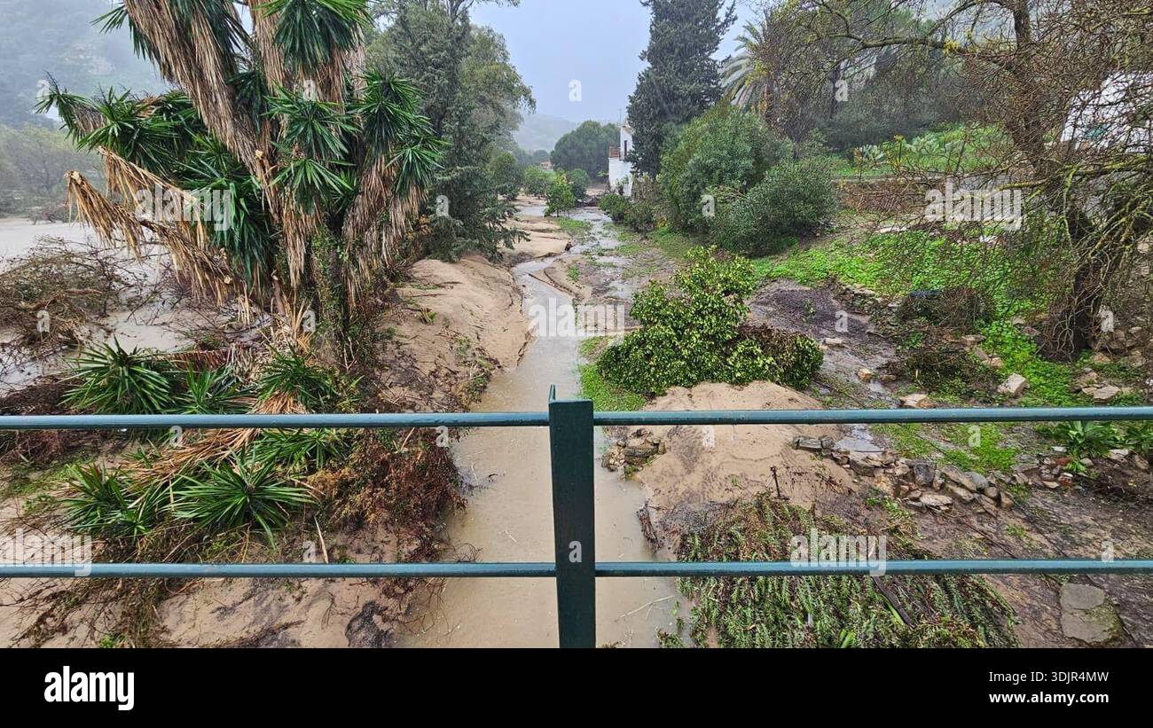Image of the flooding of the river Hozgarganta as it passes through the ...