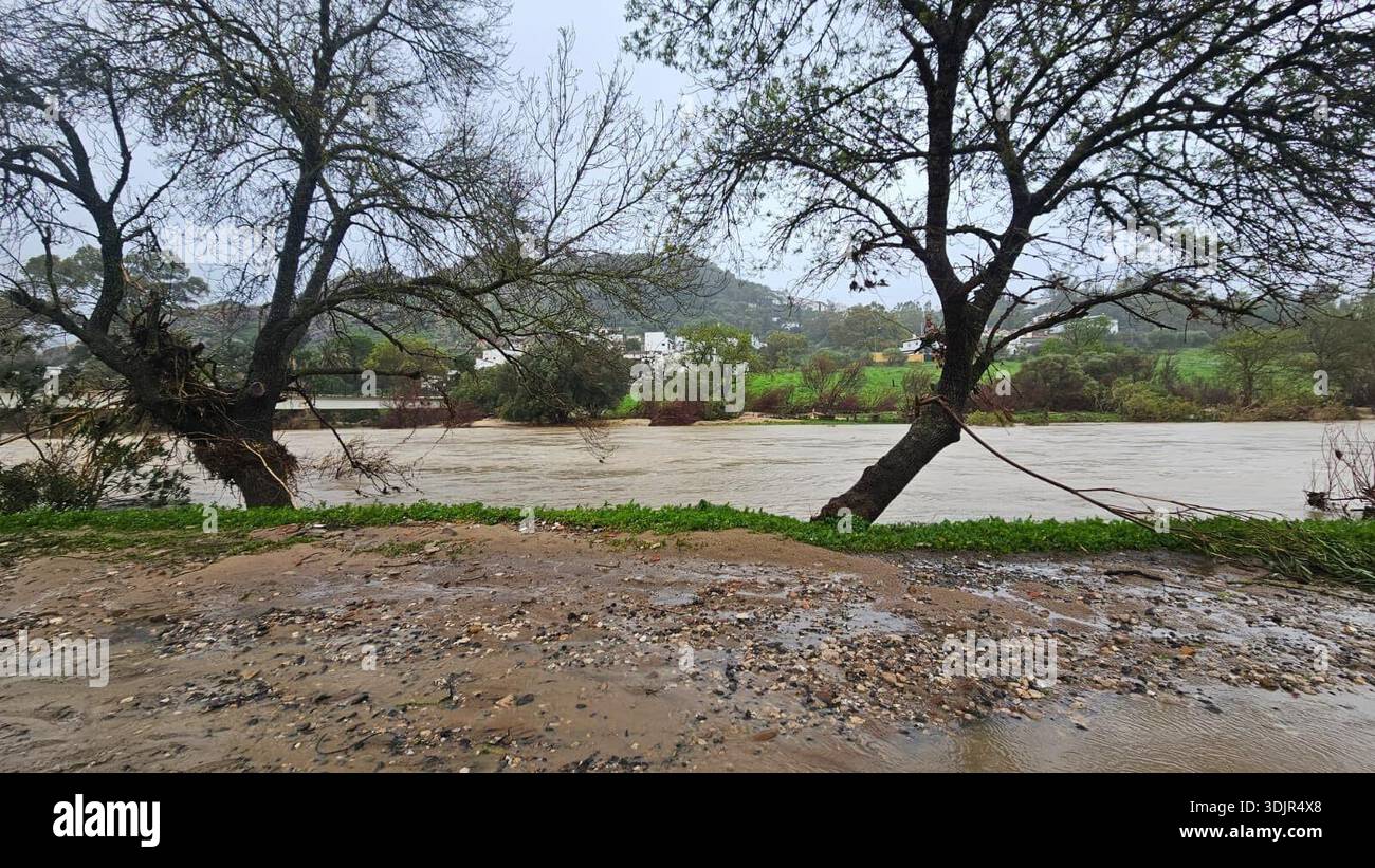 Image of the flooding of the river Hozgarganta as it passes through the ...