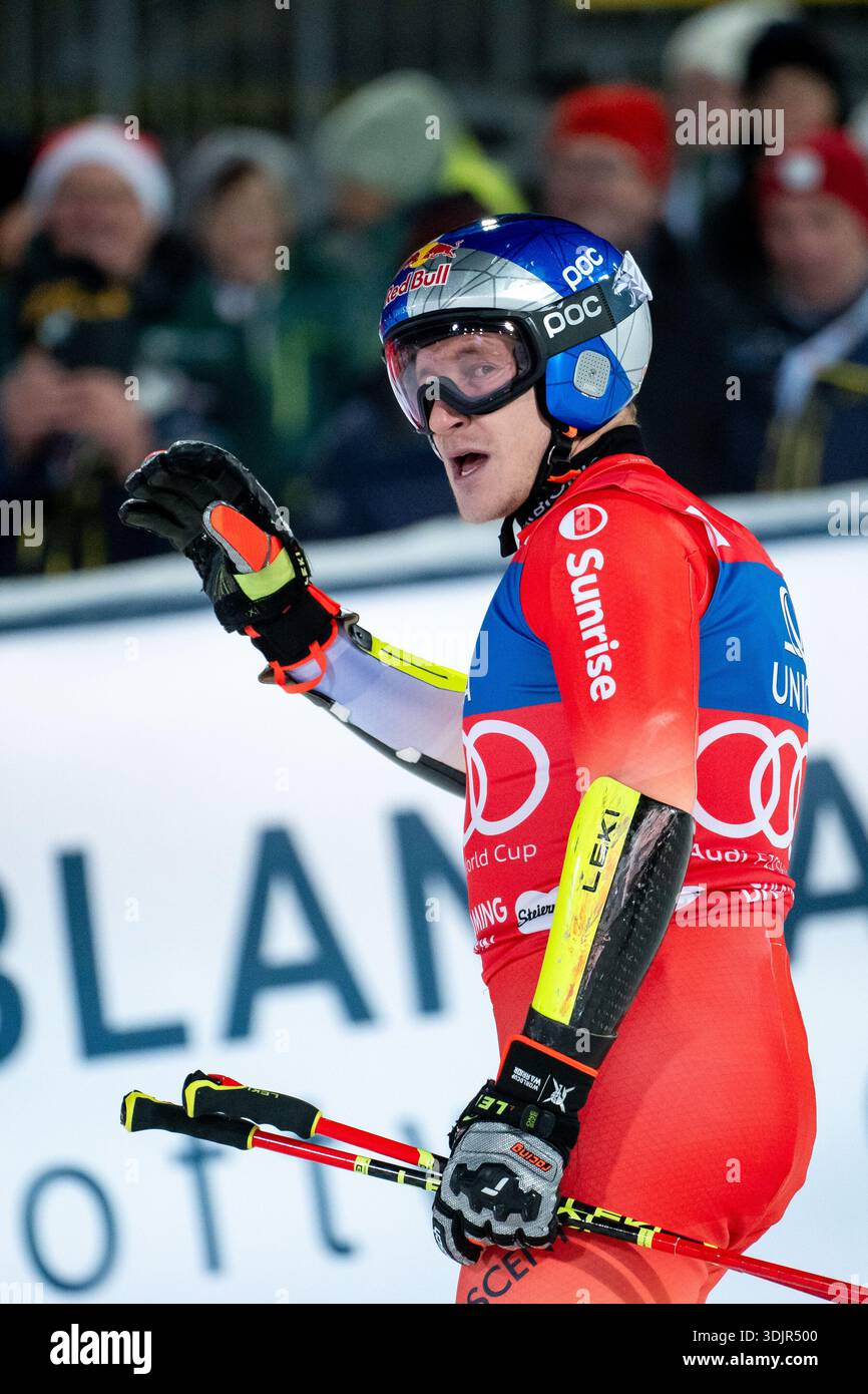 ODERMATT Marco (Switzerland) at the finish line, AUT, FIS Audi Ski ...
