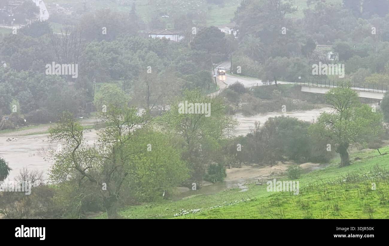 Image of the flooding of the river Hozgarganta as it passes through the ...