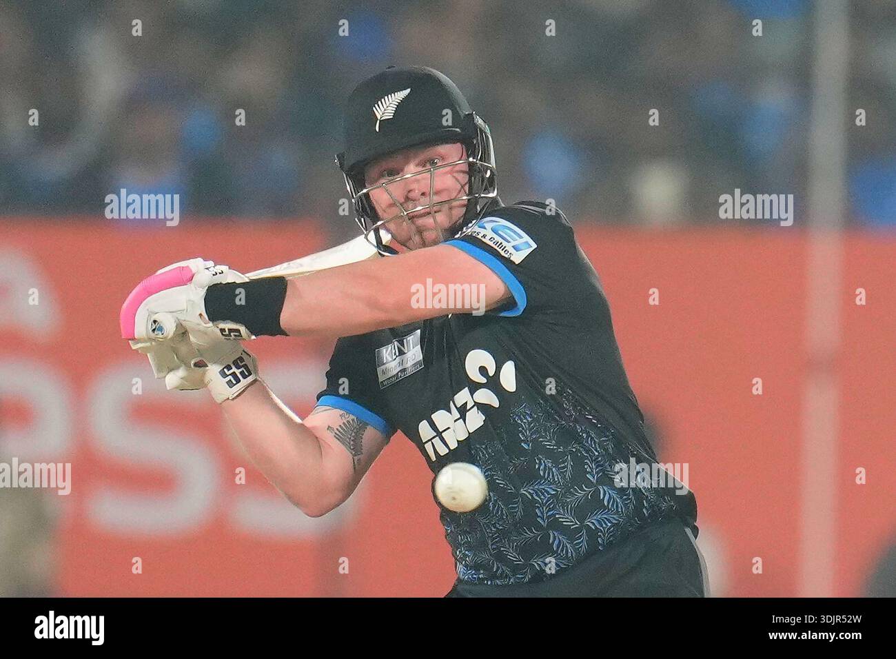 New Zealand's Tim Seifert plays a shot during the fourth T20 cricket ...