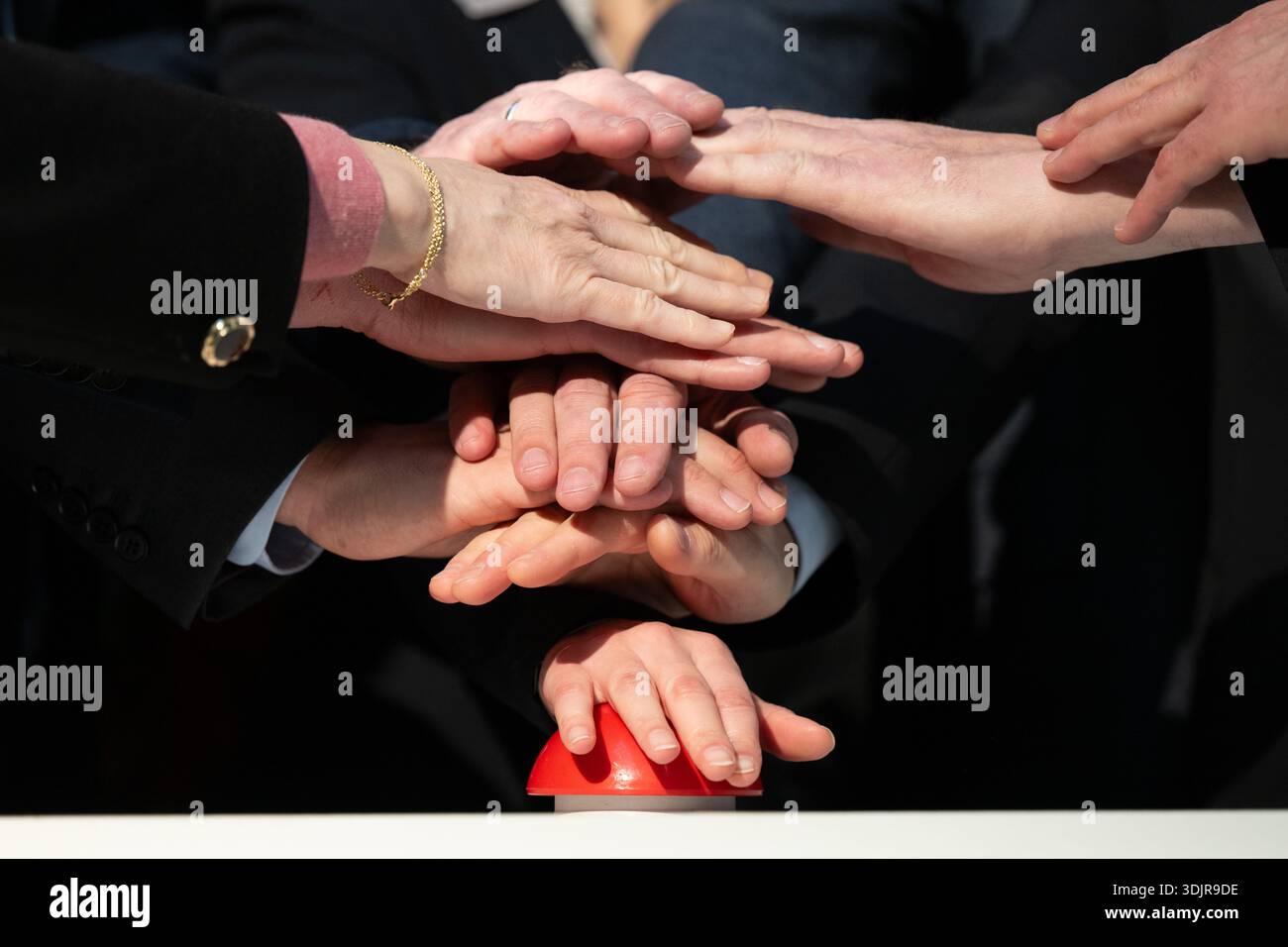 28 January 2026, Saxony, Bautzen: Participants at the inauguration of a ...