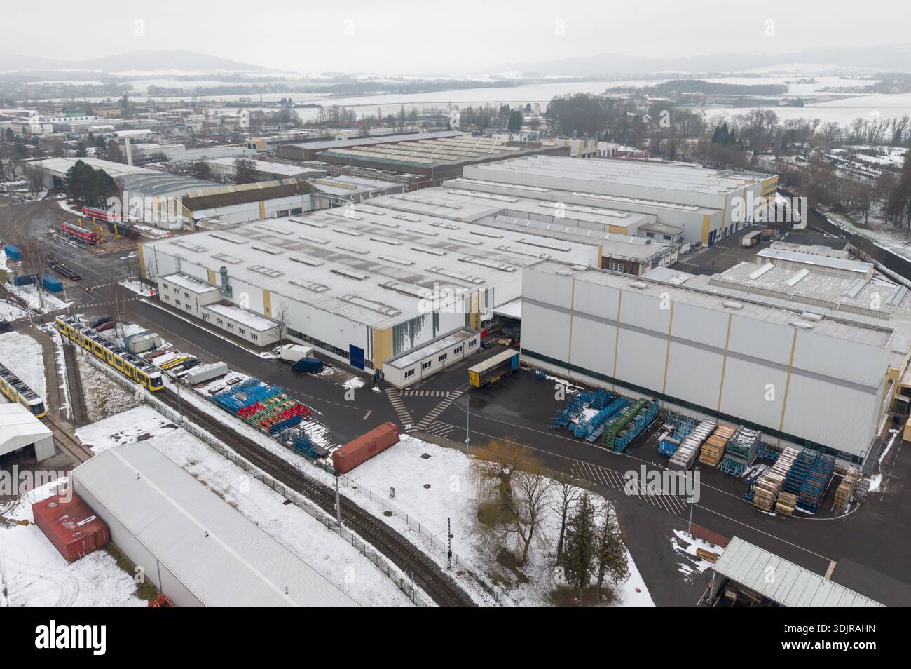 28 January 2026, Saxony, Bautzen: View of the new production hall (M ...