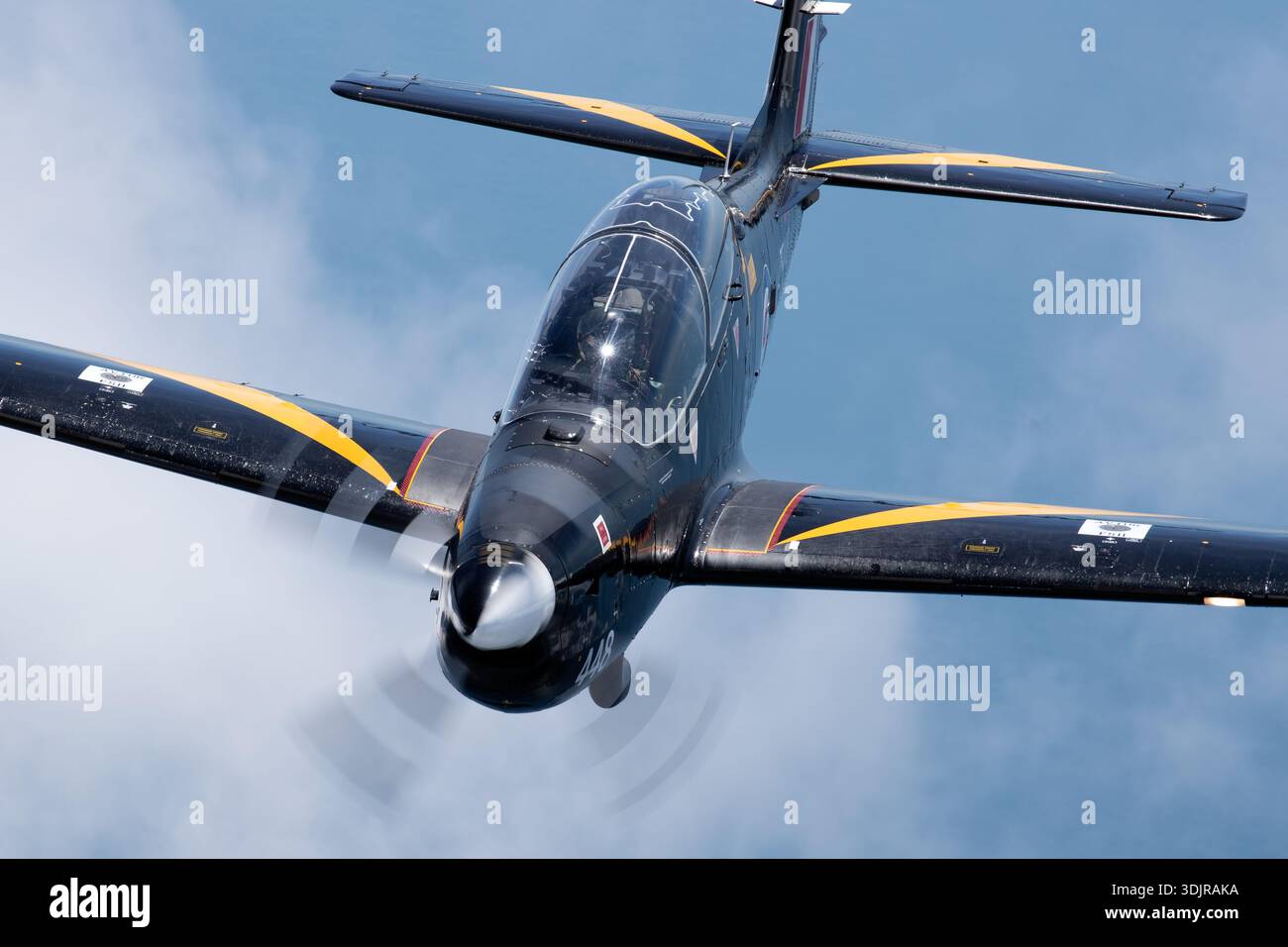 Royal Air Force Short Tucano T1 training aircraft ZF448 is shown in a ...