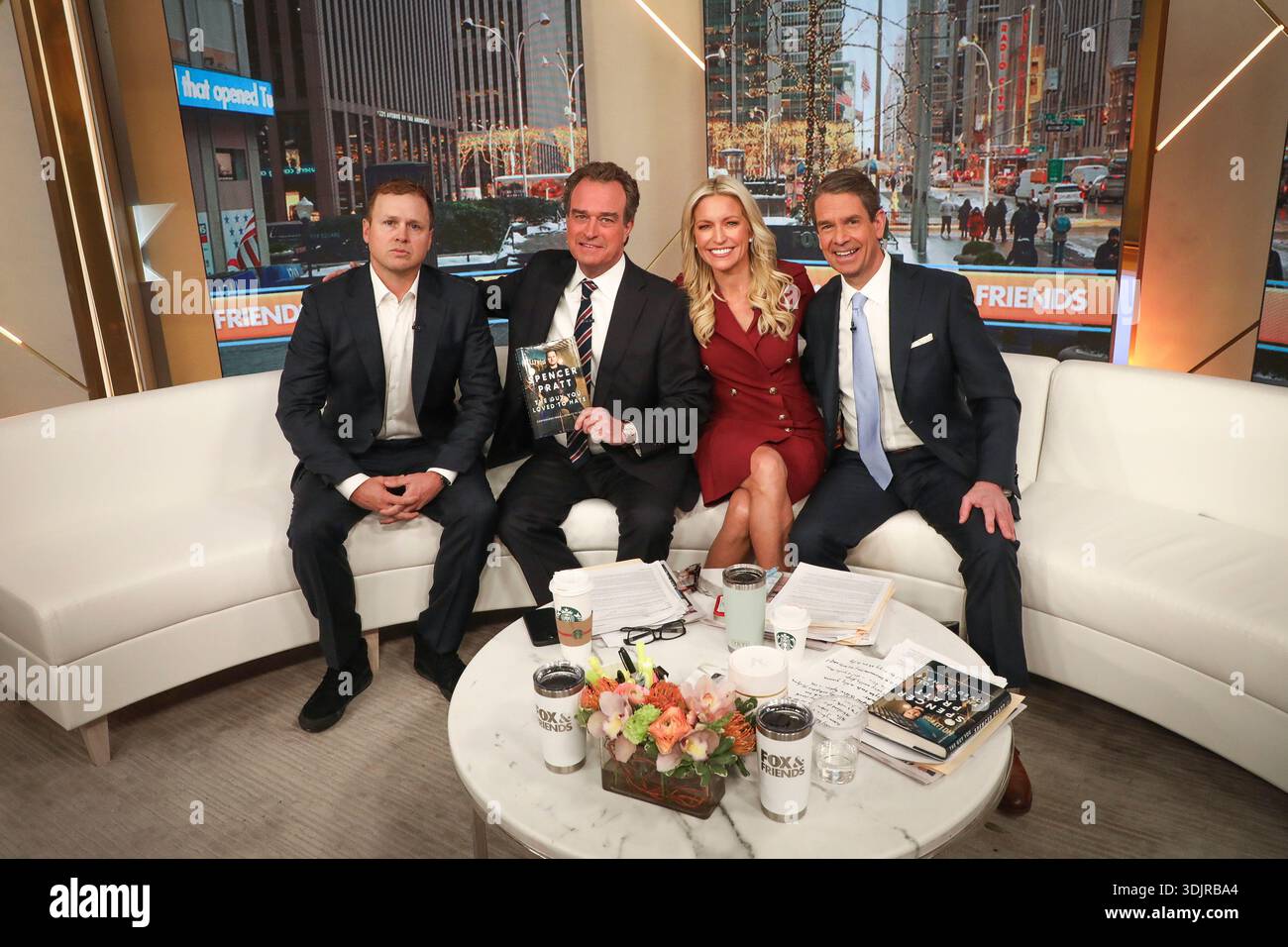 Spencer Pratt, from left, Charles Hurt, Ainsley Earhardt and Griff ...