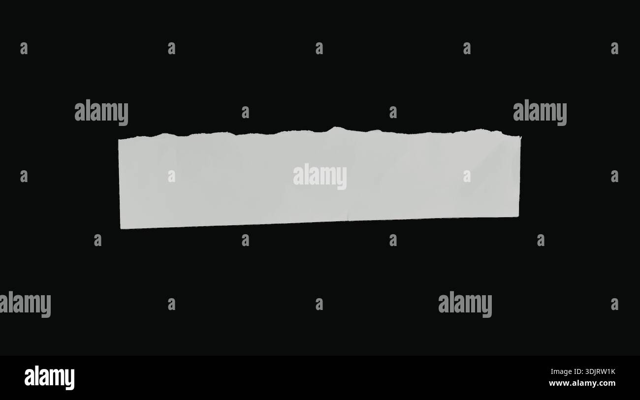 A single piece of white paper with a torn edge is placed against a ...