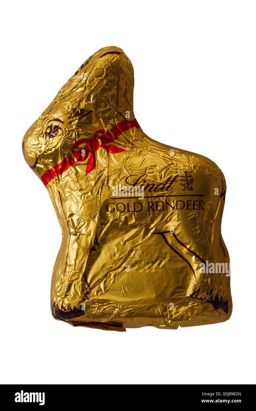Magical lindt gold reindeer caringly wrapped in golden foil hi-res ...