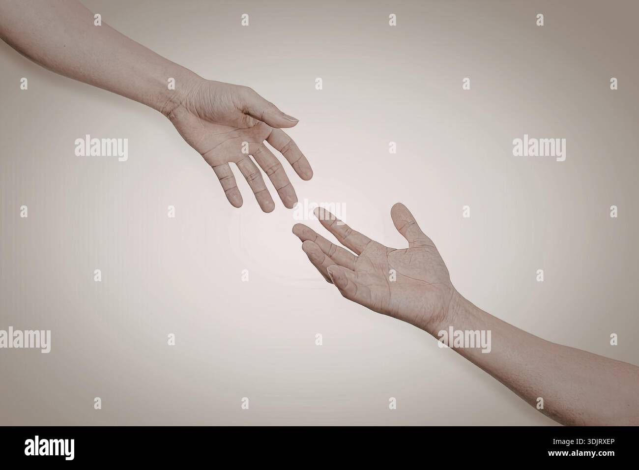 An image of two hands reaching out to each other, symbolizing support ...