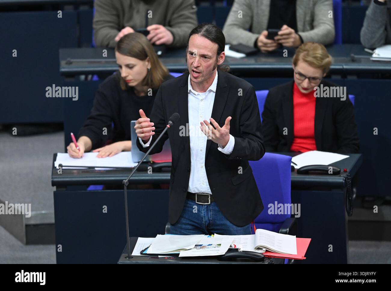 28 January 2026, Berlin: Pascal Meiser (Die Linke) speaks during a ...