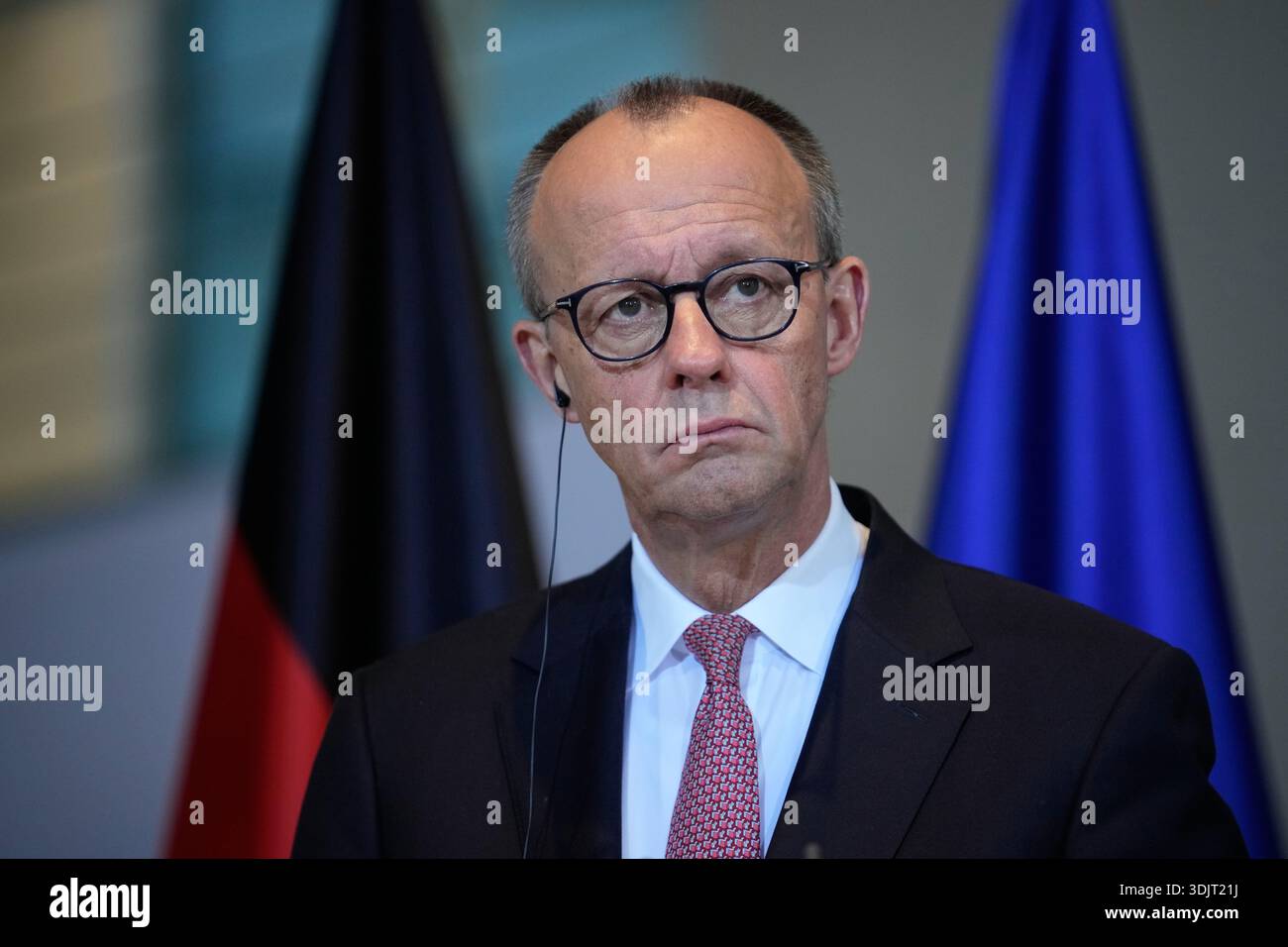 German Chancellor Friedrich Merz attends a joint press conference with ...