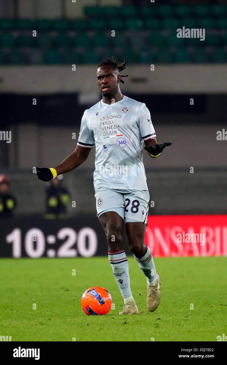 Udinese's Oumar Solet during the Serie A soccer match between Hellas ...