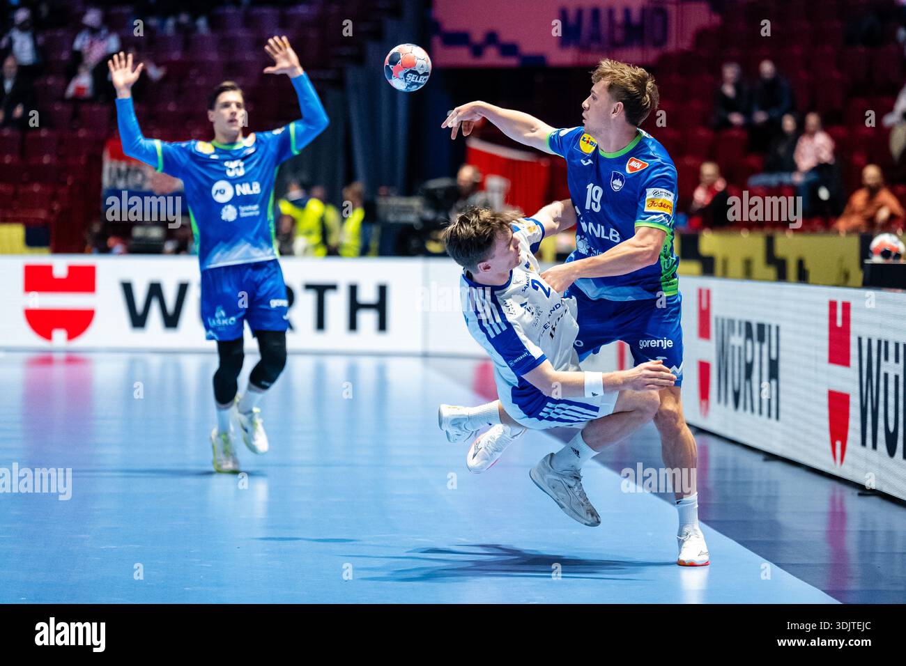 Malmo, Sweden. , . Stas Slatinek Jovicic (19) of Slovenia and Odinn ...