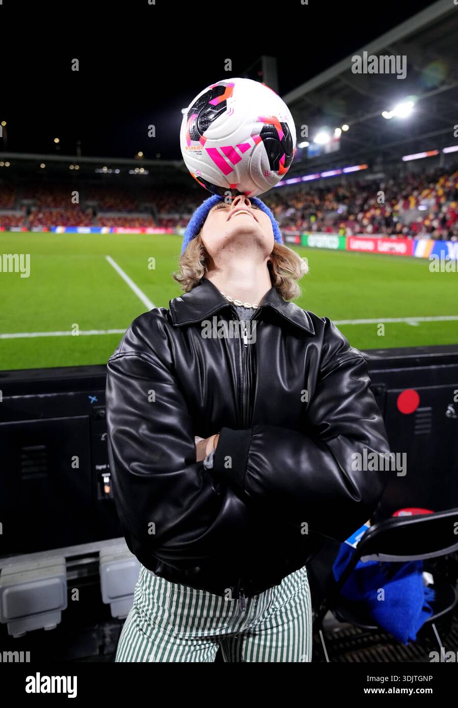 Freestyler Shannon Ghee performs before the FIFA Women's Champions Cup ...
