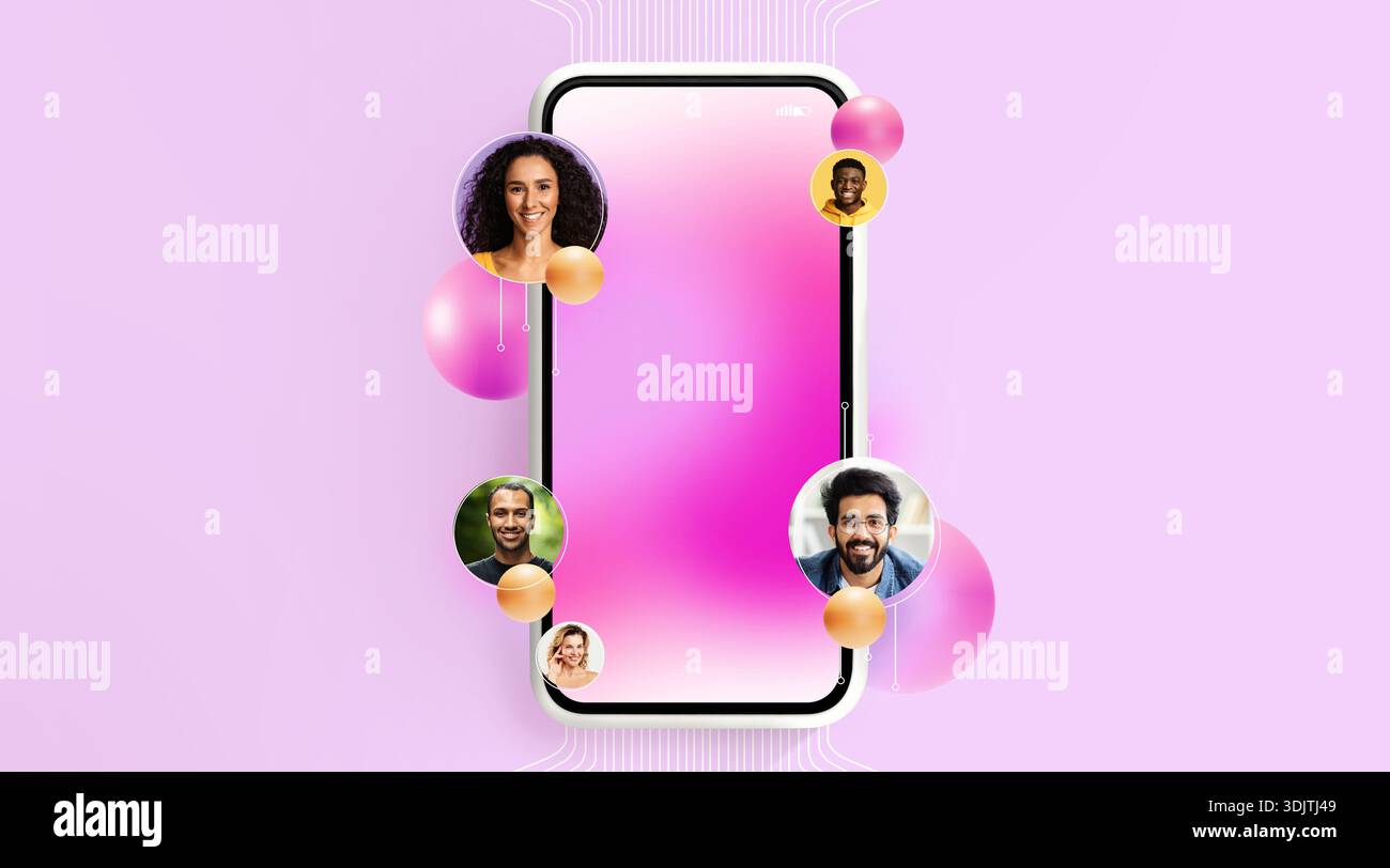 Collage smartphone multiple faces hi-res stock photography and images ...