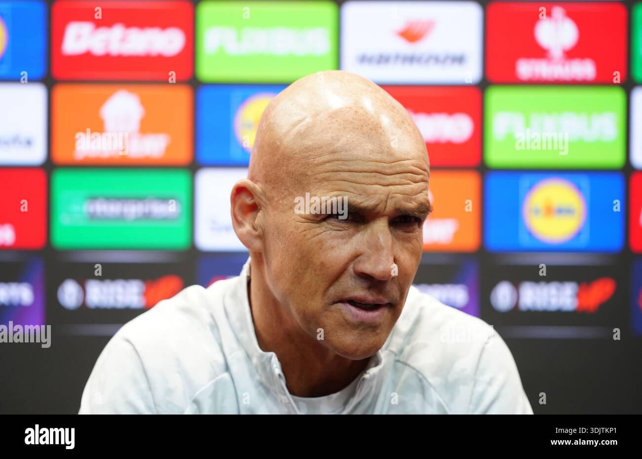 Red Bull Salzburg manger Thomas Letsch during a press conference at ...