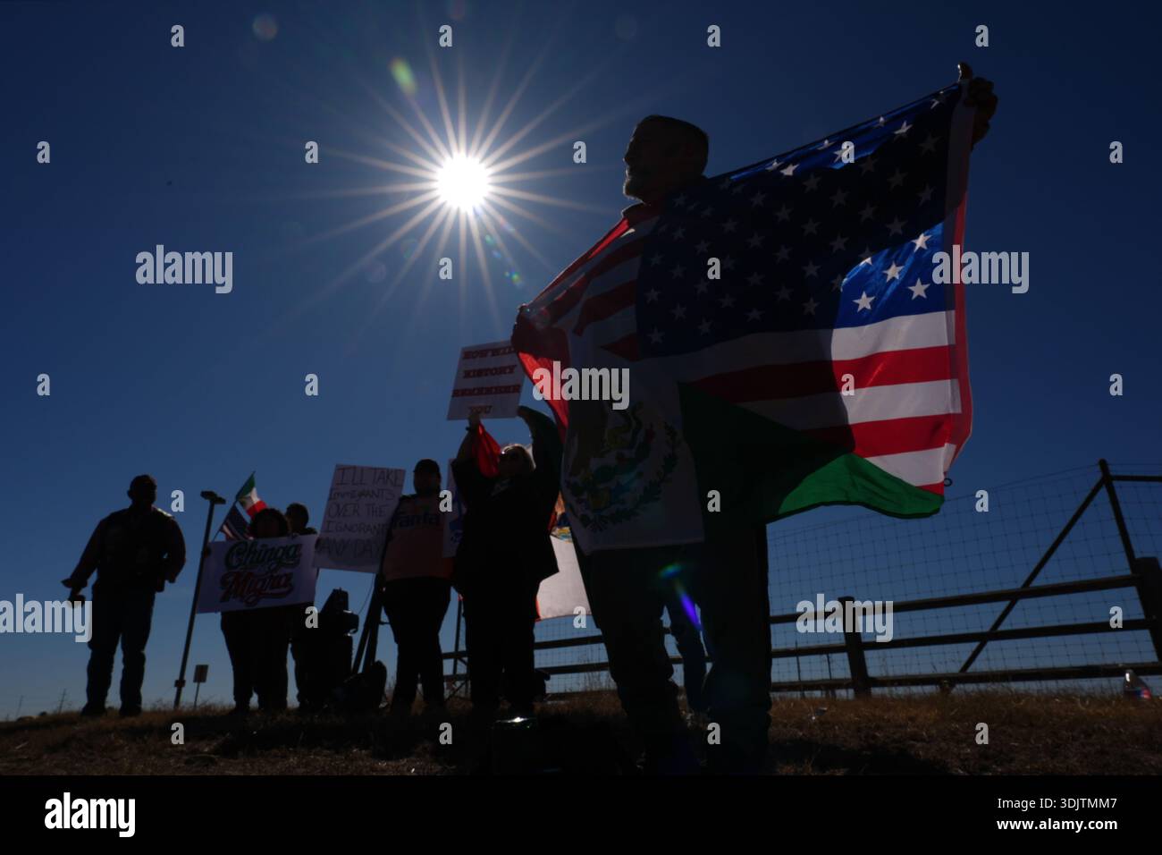 Protesters gather outside the South Texas Family Residential Center ...