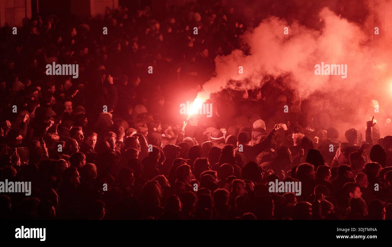 AMSTERDAM – Ajax fans during an entrance to the Johan Cruijff ArenA ...
