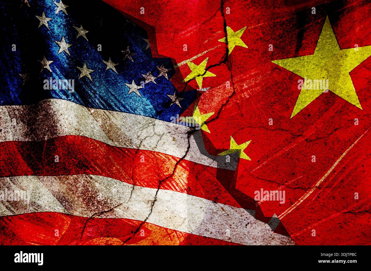 American and Chinese flags Stock Photo - Alamy