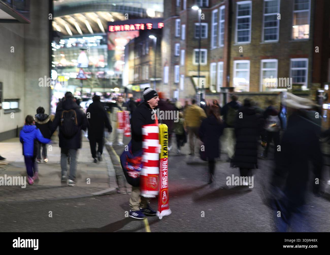 London, England, 28th January 2026. General view of scarf seller ...