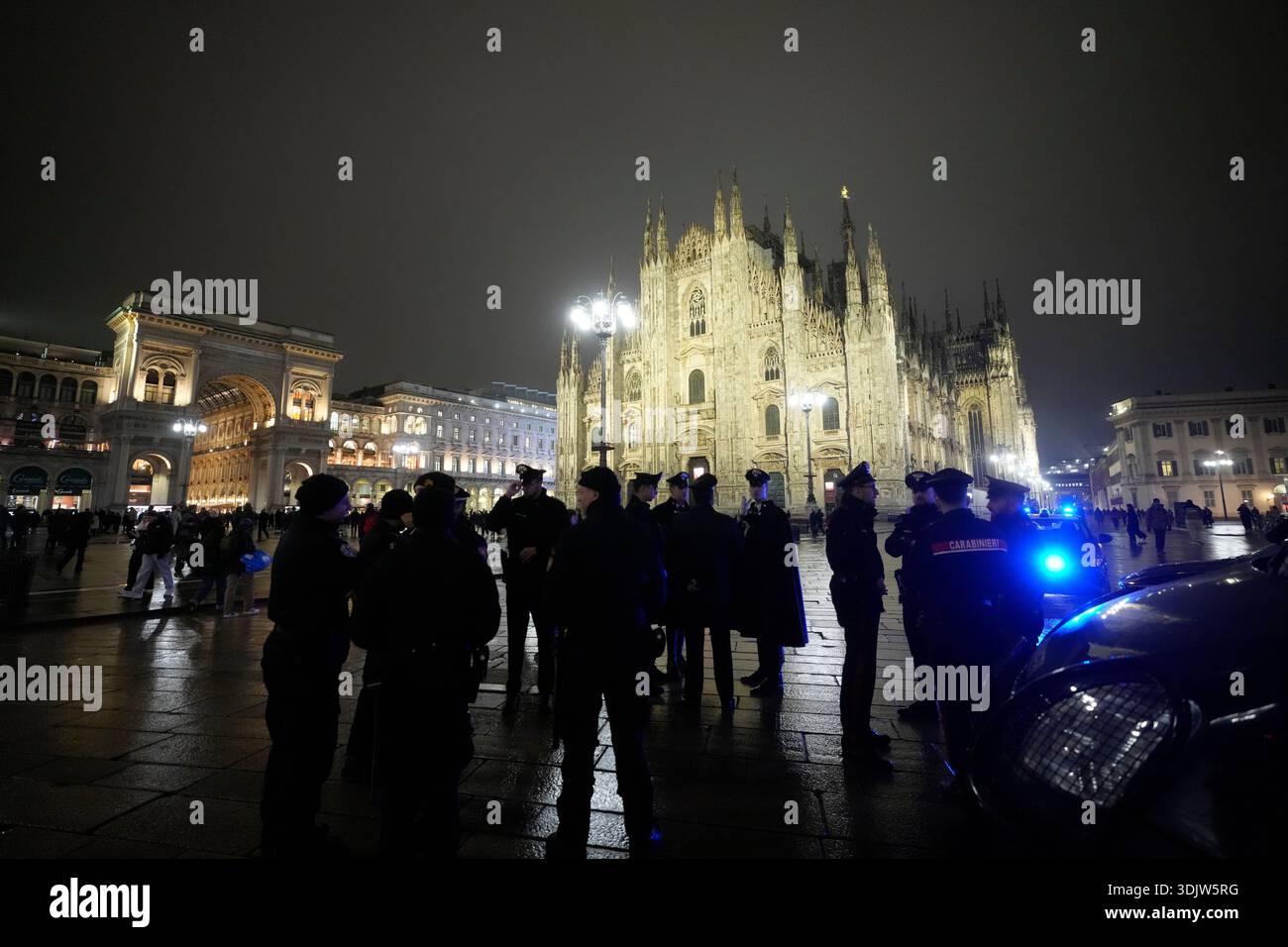 Carabinieri police officers patrol in front of the Duomo gothic ...