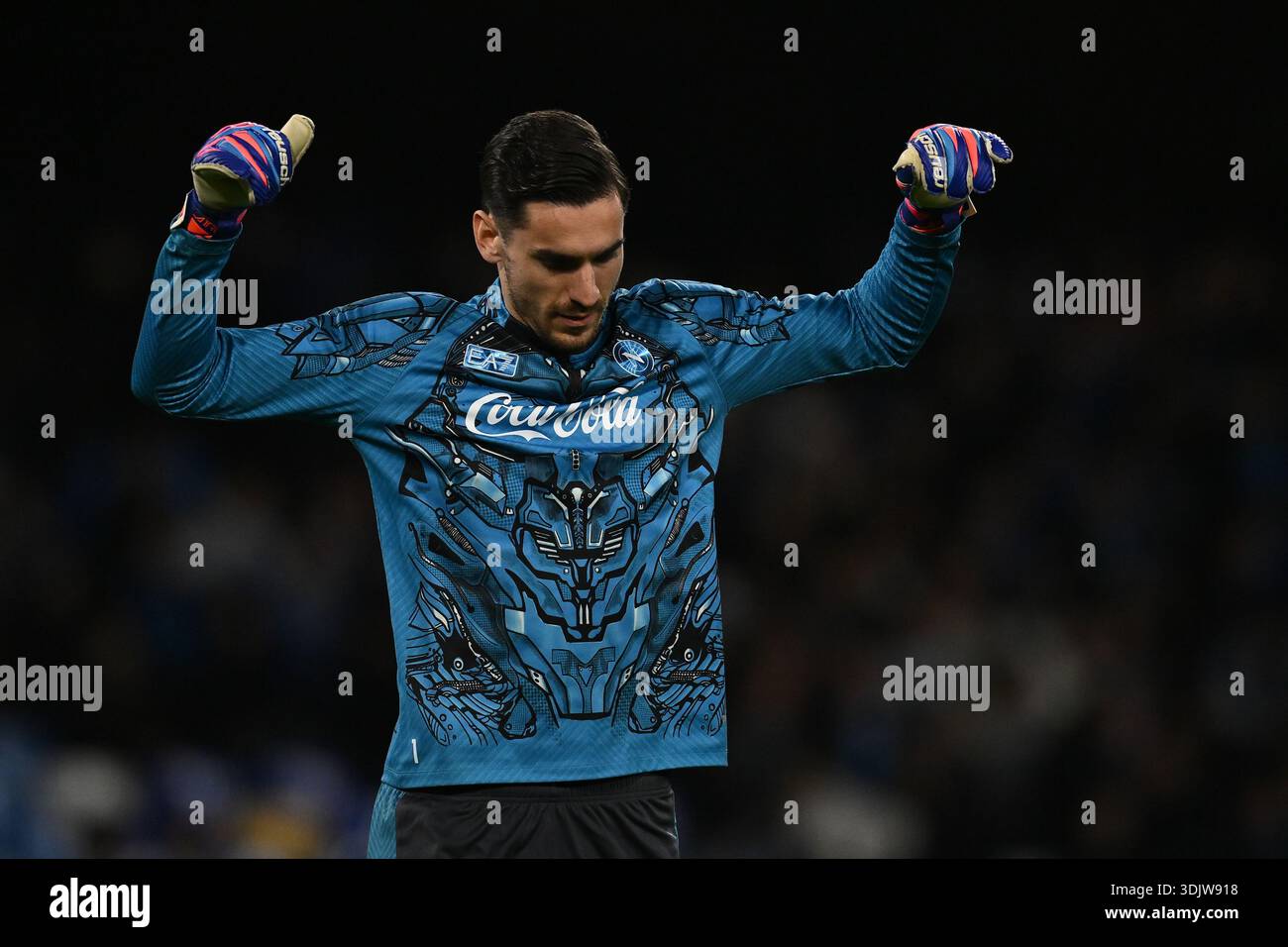 Alex Meret of S.S.C. Napoli warm up prior the match of the UEFA ...