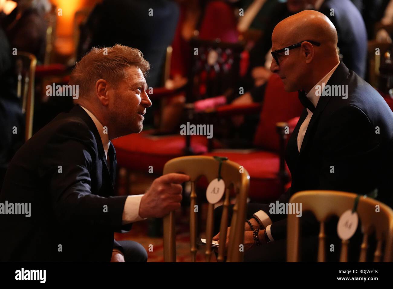 Sir Kenneth Branagh speaking Stanley Tucci before the the premiere of ...