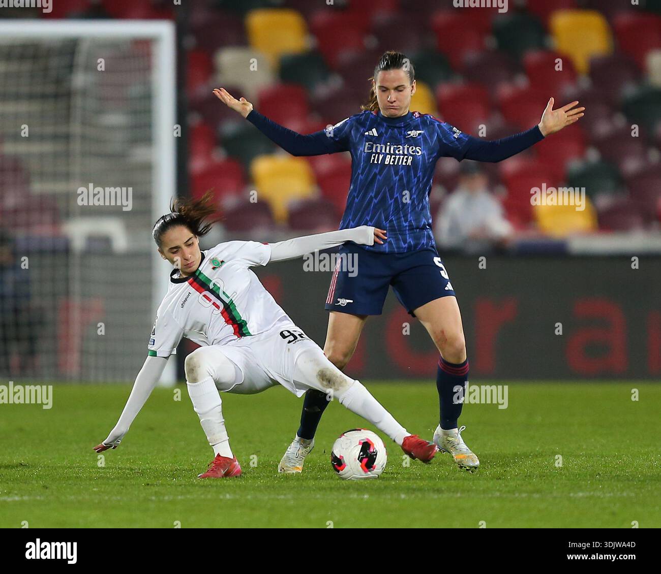London, England, January 28 2026: Hiba Youssoufi (92 ASFAR) fouled by ...
