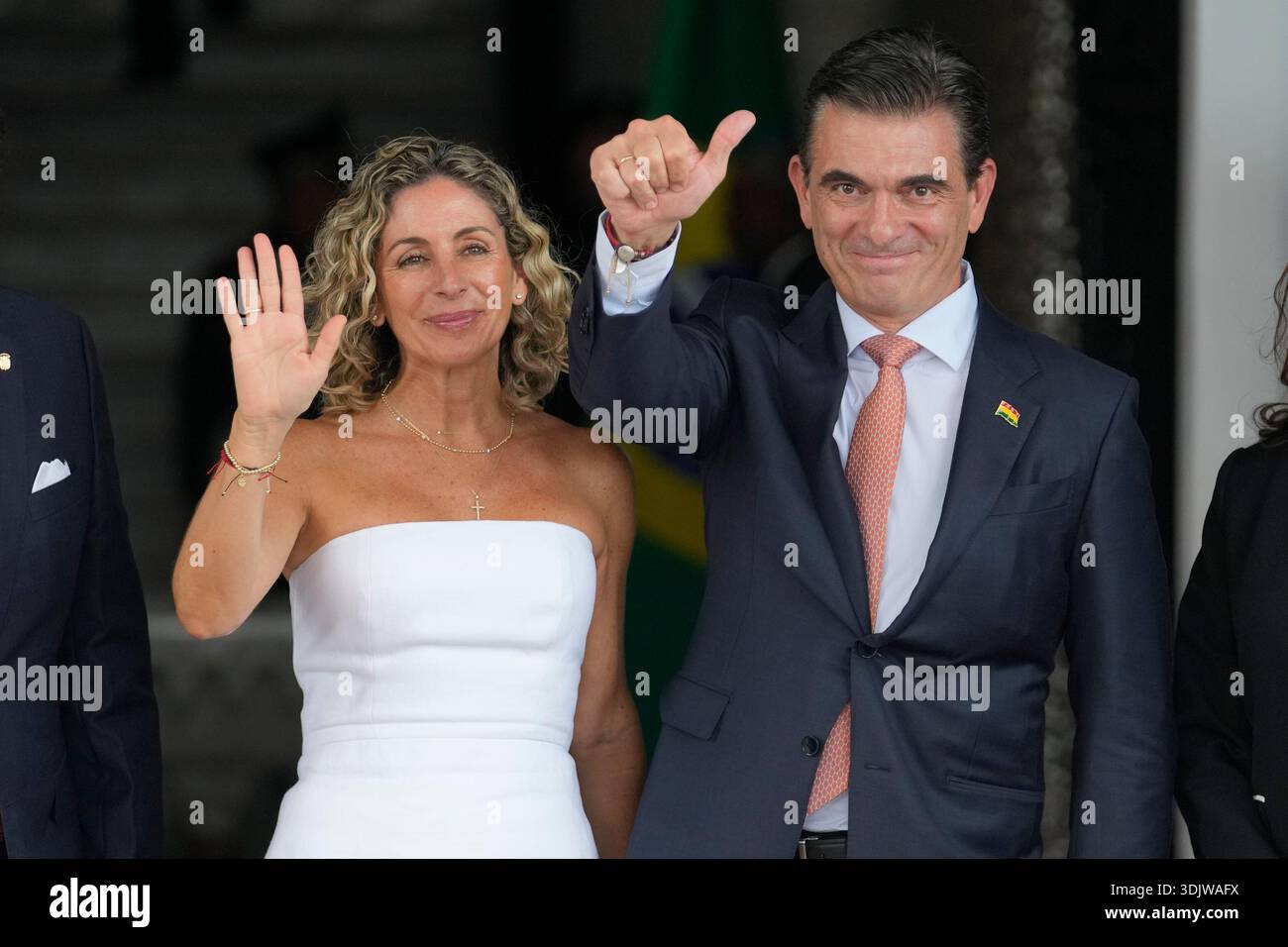 Bolivian's President Rodrigo Paz and his wife first lady Maria Elena ...