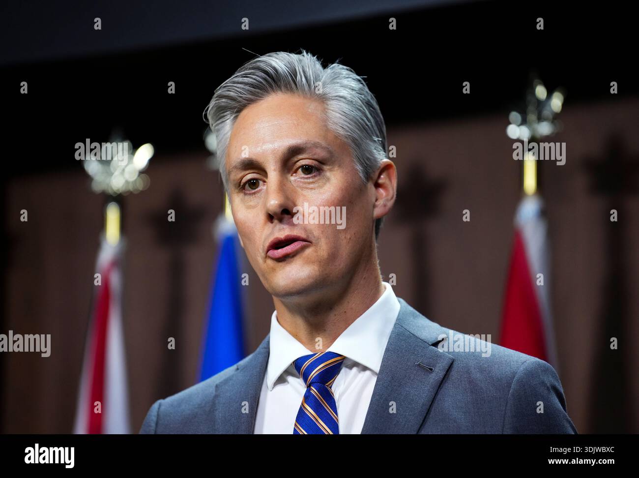 Premier of the Northwest Territories R.J. Simpson holds a press ...