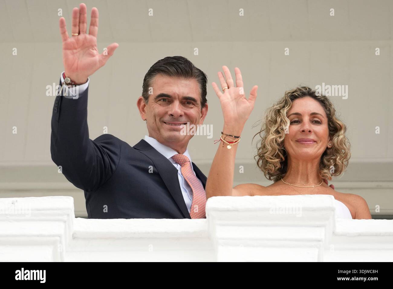 Bolivian's President Rodrigo Paz and his wife first lady Maria Elena ...