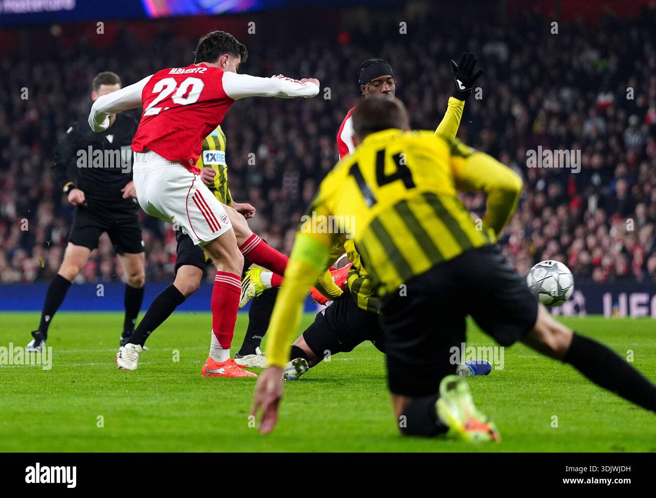 Arsenal's Kai Havertz scores their side's second goal of the game ...