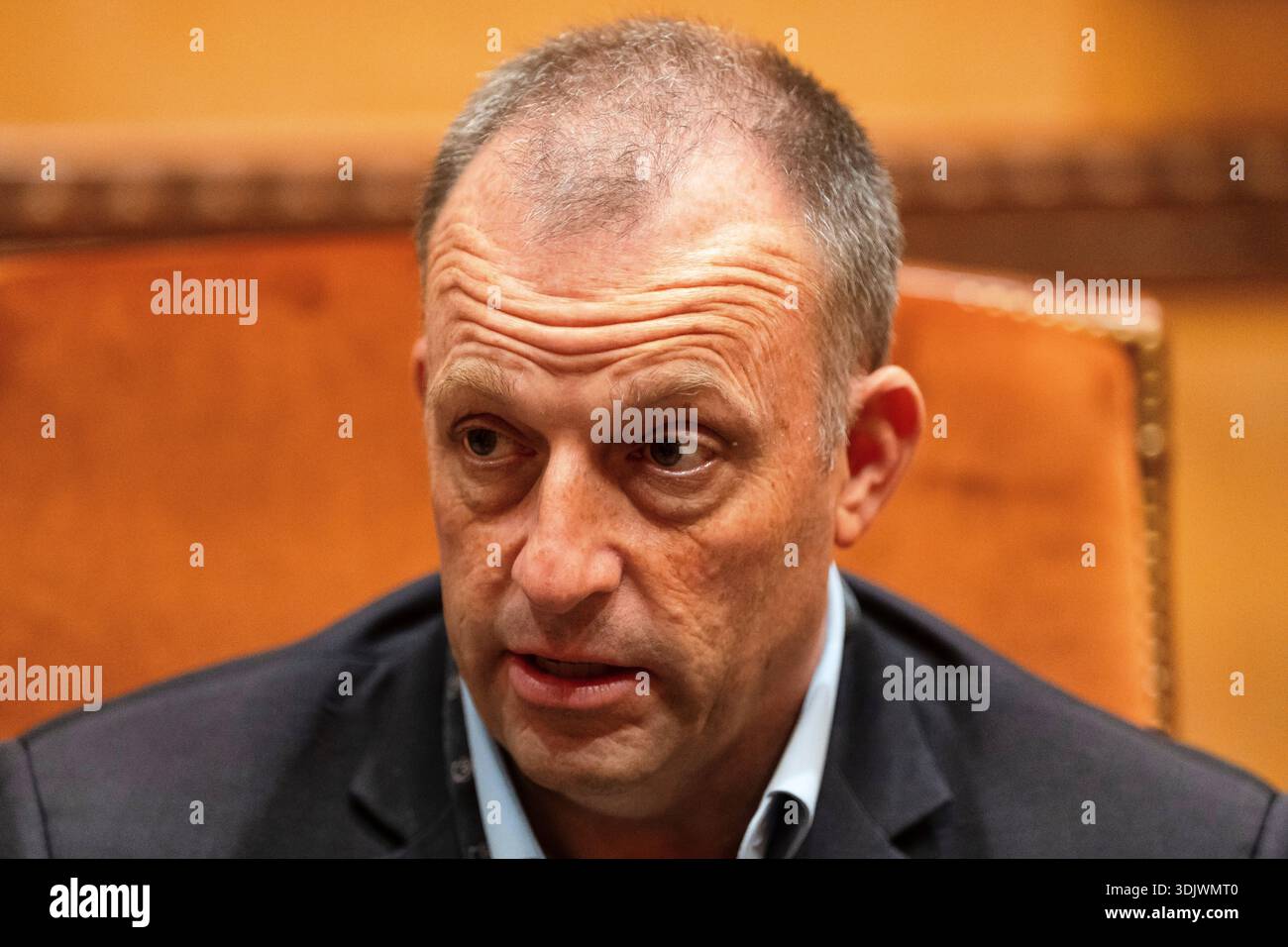 FILE - Hawaii Gov. Josh Green takes questions from media during the ...
