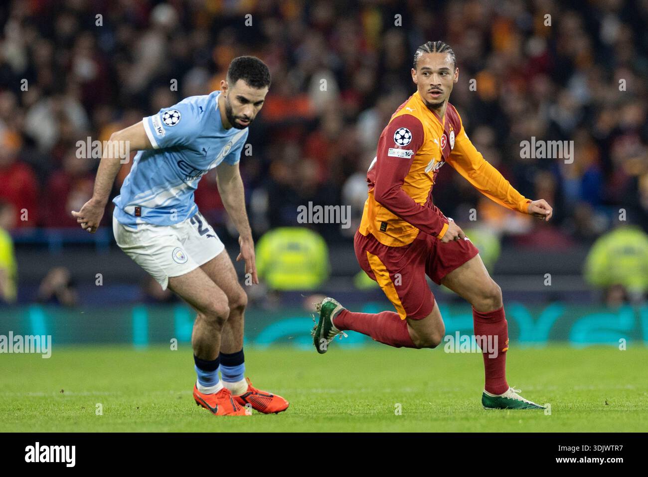 Leroy Sane #10 of Galatasaray in action during the UEFA Champions ...