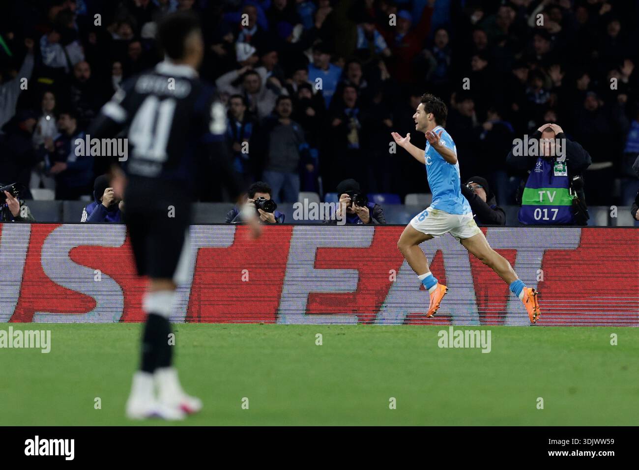 Napoli's Italian forward Antonio Vergara celebrates after scoring a ...