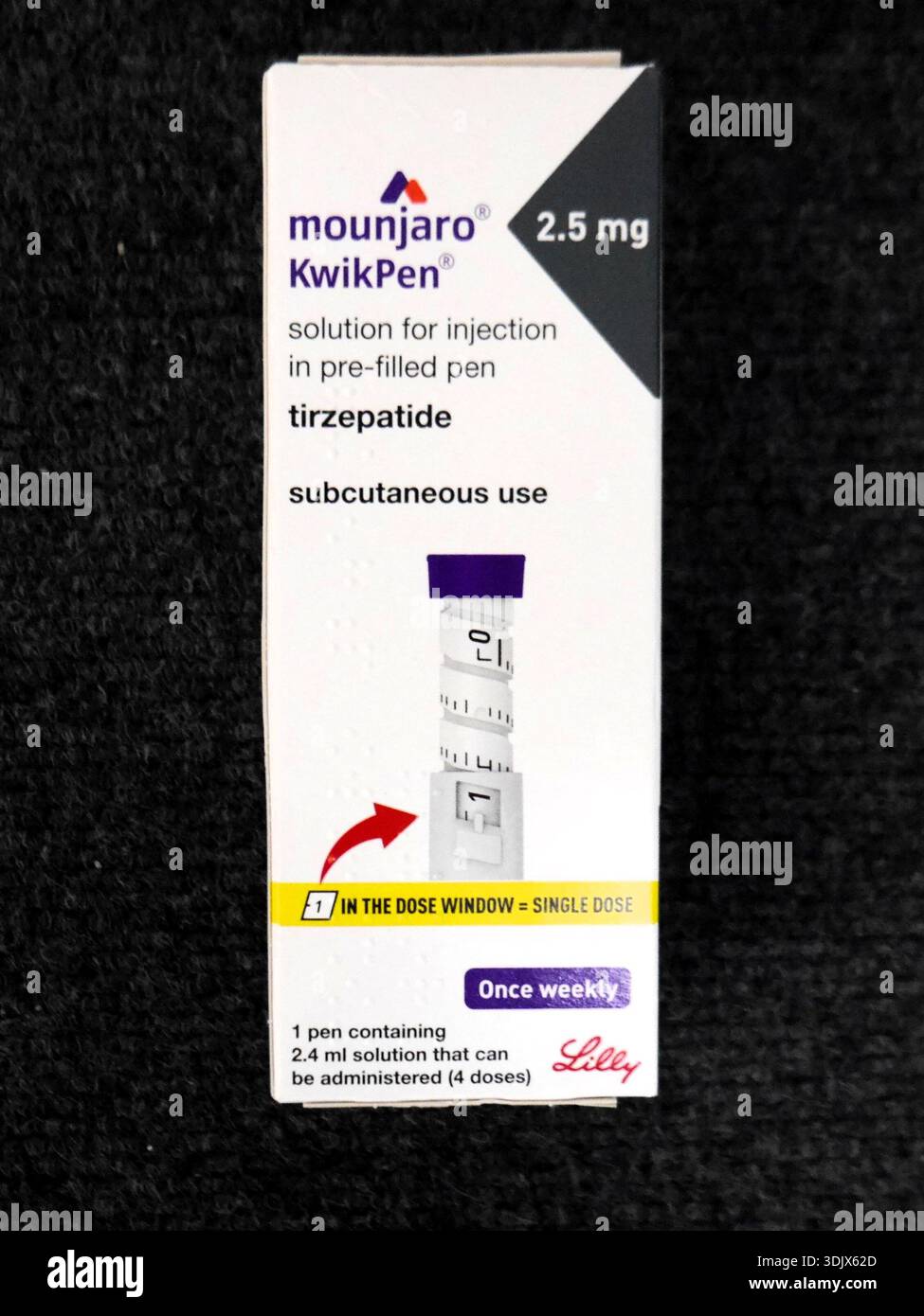 a Mounjaro KwikPen 2.5 mg pre-filled injection pen, a prescription ...
