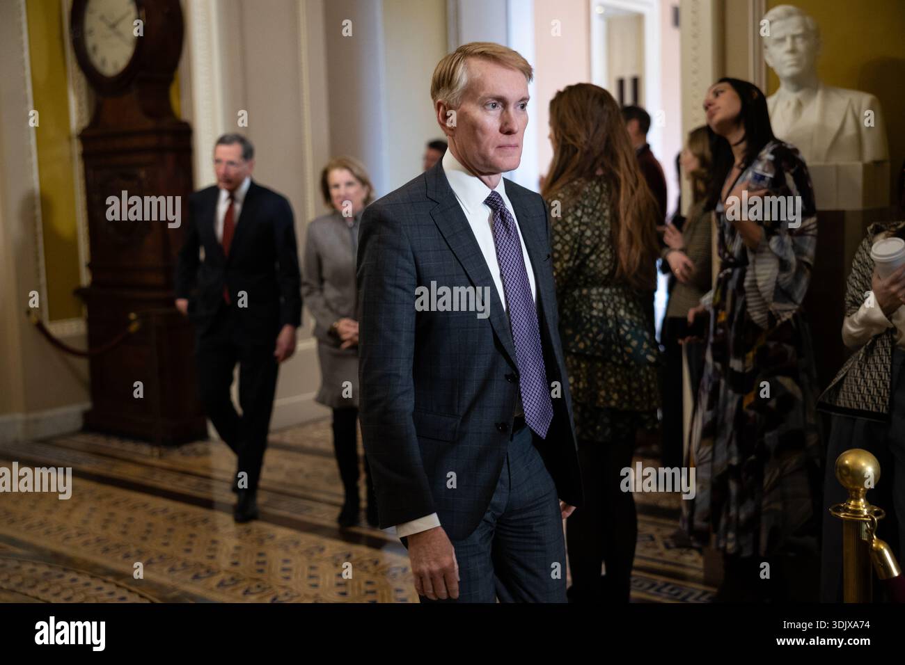 Sen. James Lankford (R-Okla.) arrives for a press conference at the U.S ...