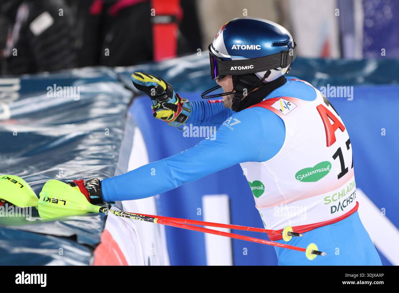 SCHLADMING, AUSTRIA - JANUARY 28: Alex Vinatzer of Italy celebrating ...