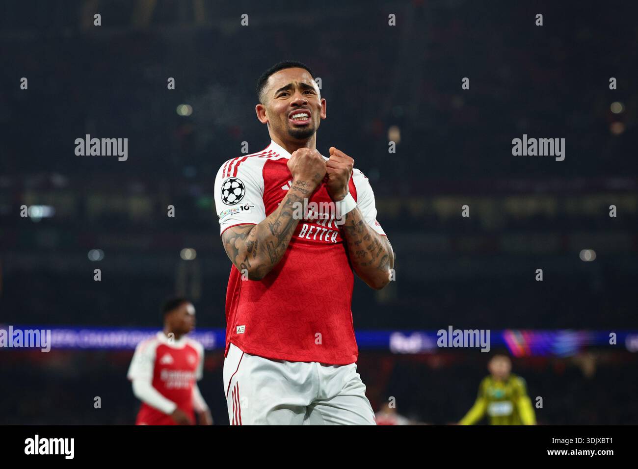 LONDON, UK - 28th Jan 2026: Gabriel Jesus of Arsenal reacts to a missed ...