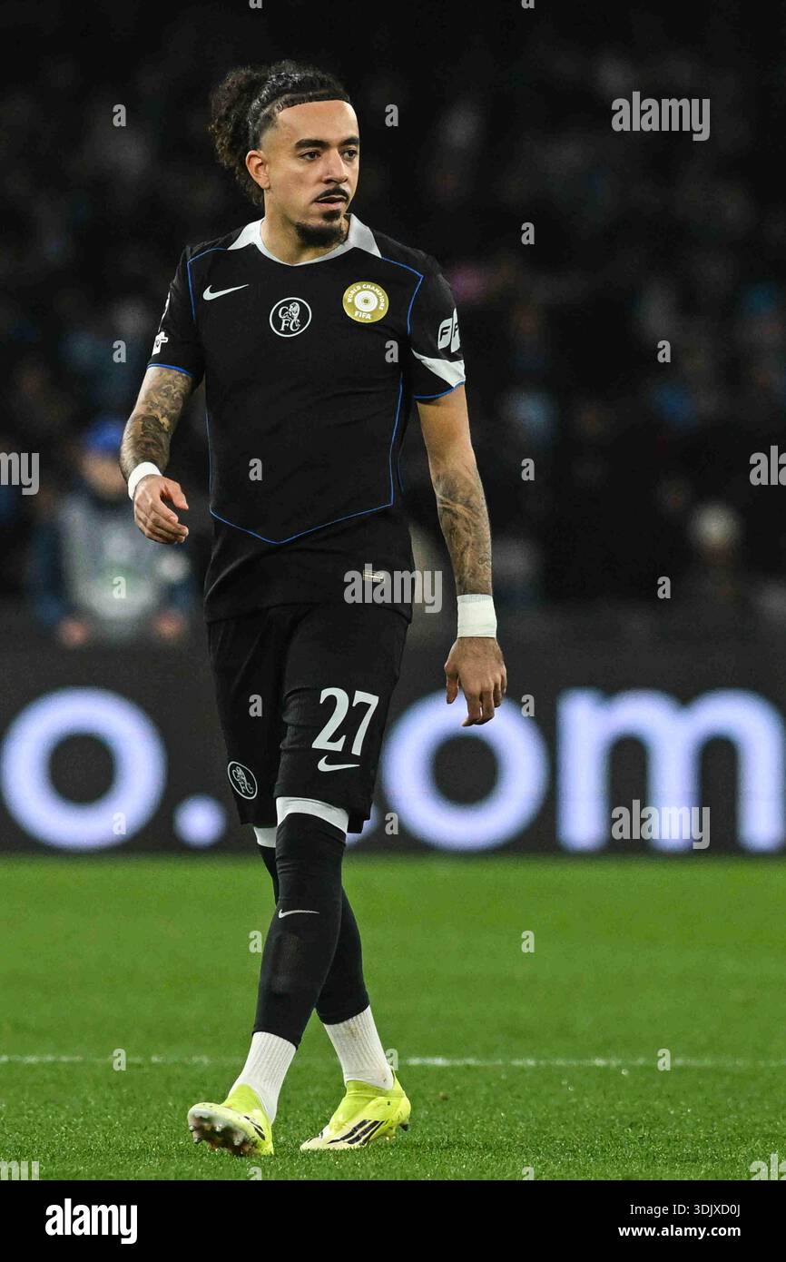 Malo Gusto of Chelsea FC look on during the Uefa Champions League ...