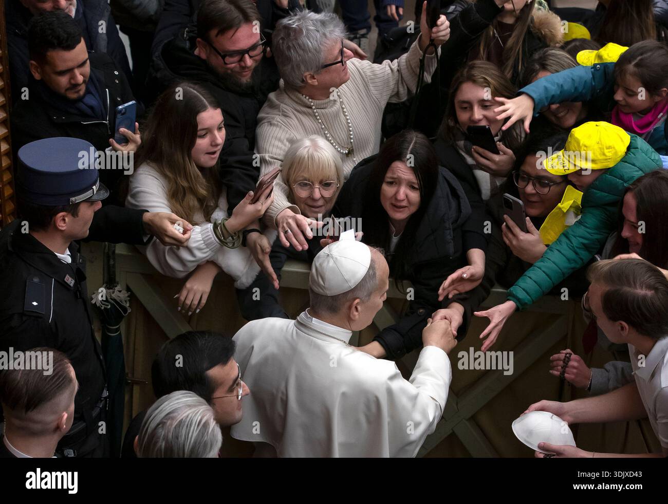 Pope Leo XIV greets the faithful at the end of his weekly general ...