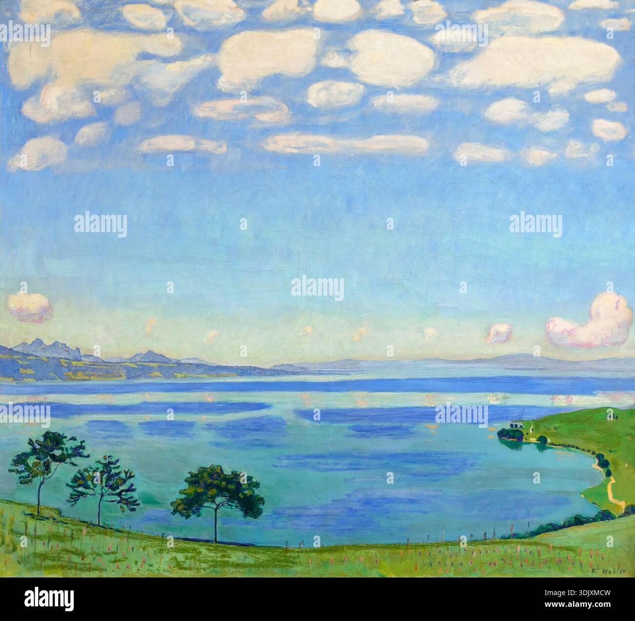 Lake Geneva from Chexbres, Ferdinand Hodler, circa 1905 Stock Photo - Alamy