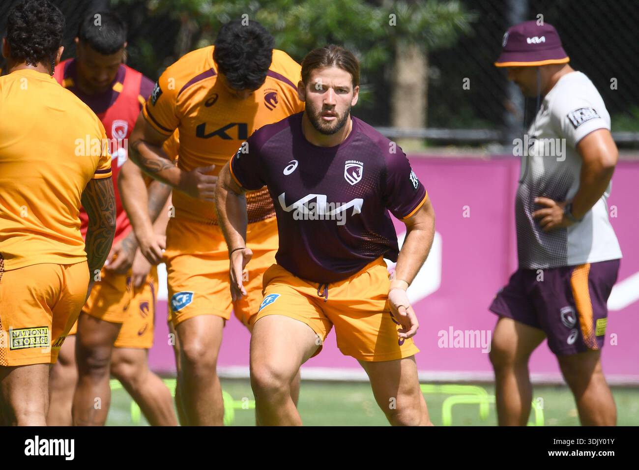 Patrick Carrigan of the Broncos is seen during a Brisbane Broncos NRL ...