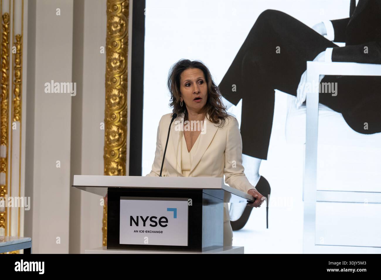 Lynn Martin speaks at a First Lady Melania Trump Rings New York Stock ...
