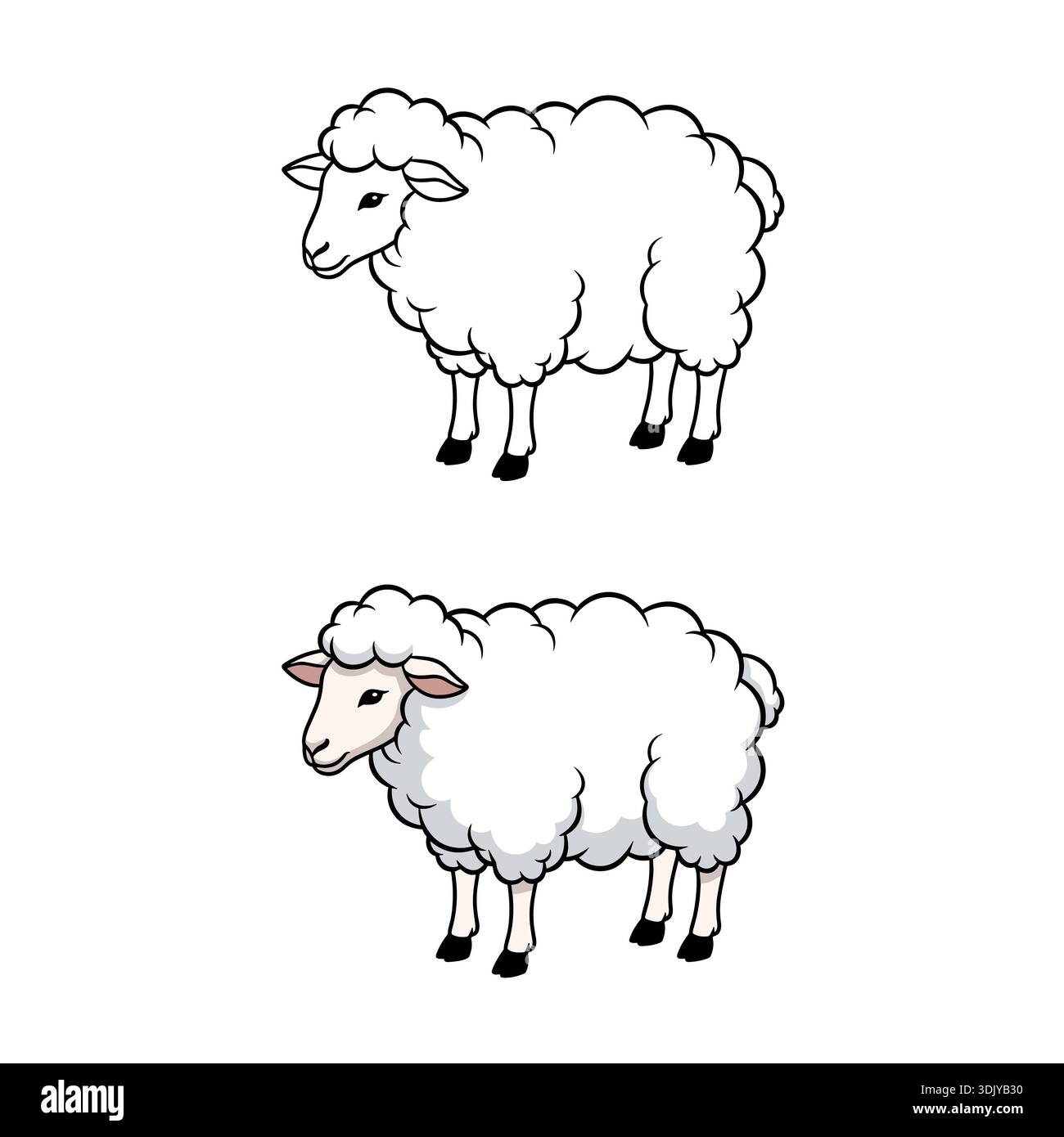 Line drawing sheep Stock Vector Images - Alamy