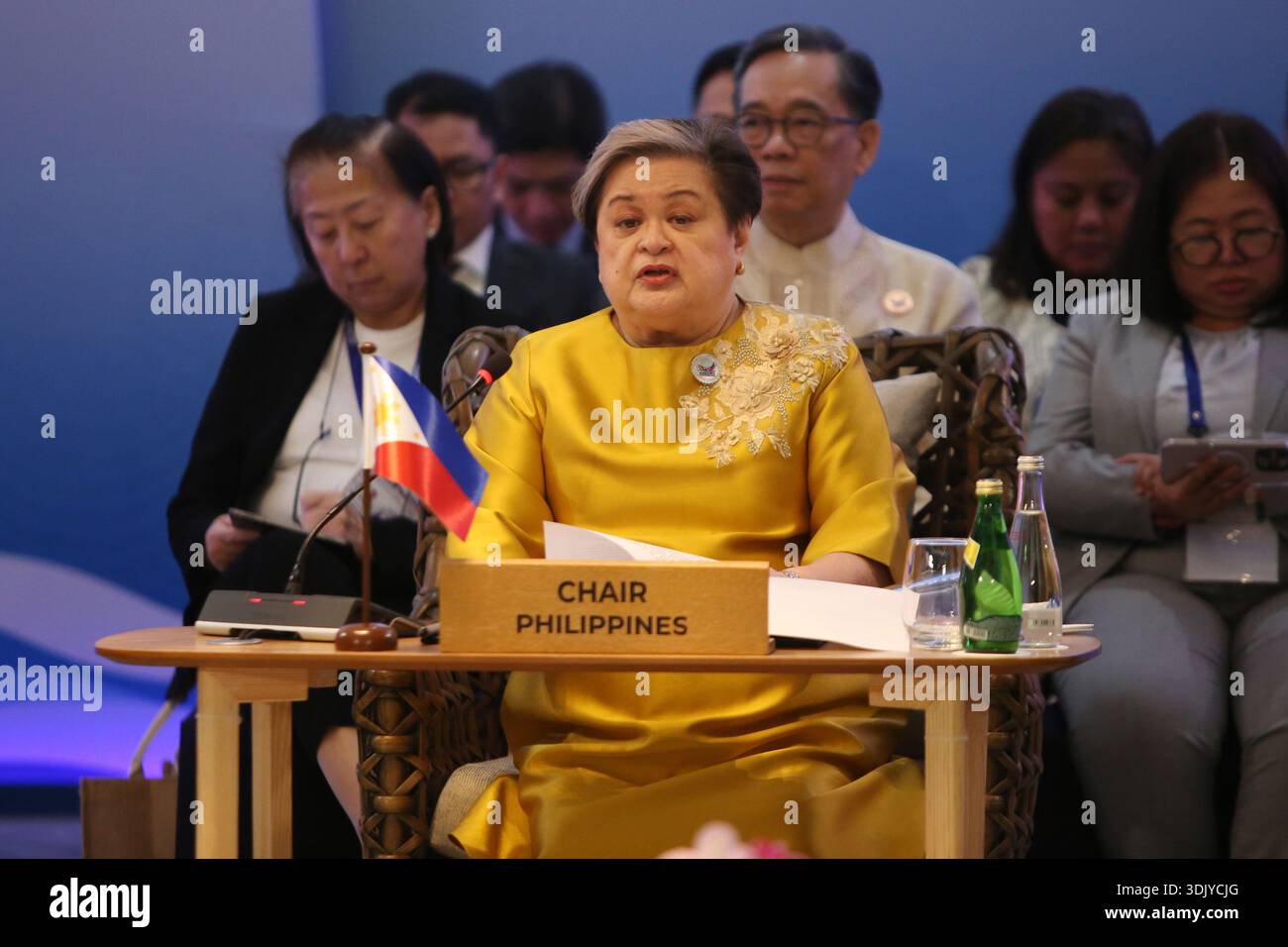 Philippine Foreign Secretary Theresa Lazaro delivers her speech during ...