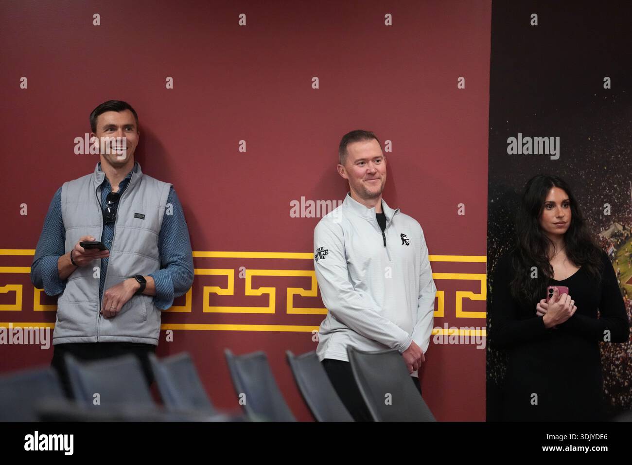 Southern California Trojans general manager Chad Bowden (left), coach ...